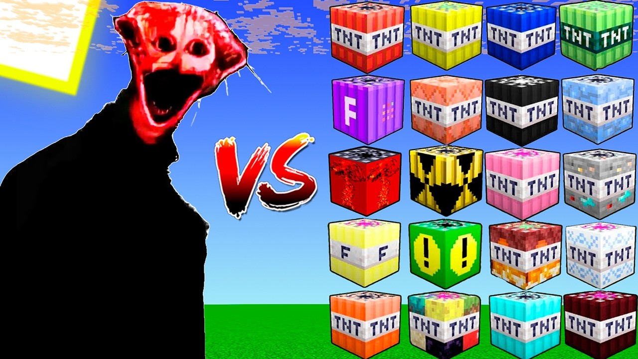 All MEGA Horror Bosses vs All TNT's in Minecraft! BloodBath, Wither ...