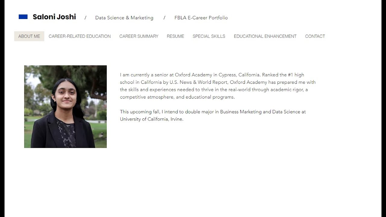 Saloni Joshi Electronic Career Portfolio - YouTube