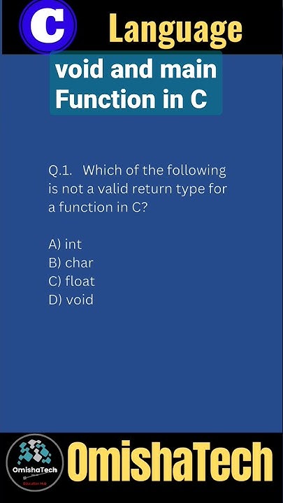 C Programming | void and main function #shorts #viral #omishatech#cprogramming #void#main# ...