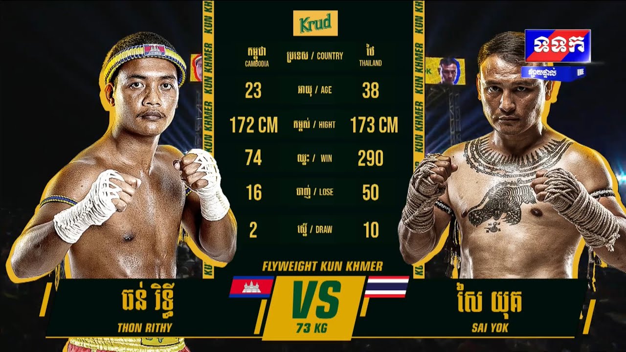 Kun Khmer - ធន់ រិទ្ធី VS សៃយុគ - Thun Rithy (Kun Khmer) VS Saiyok ...