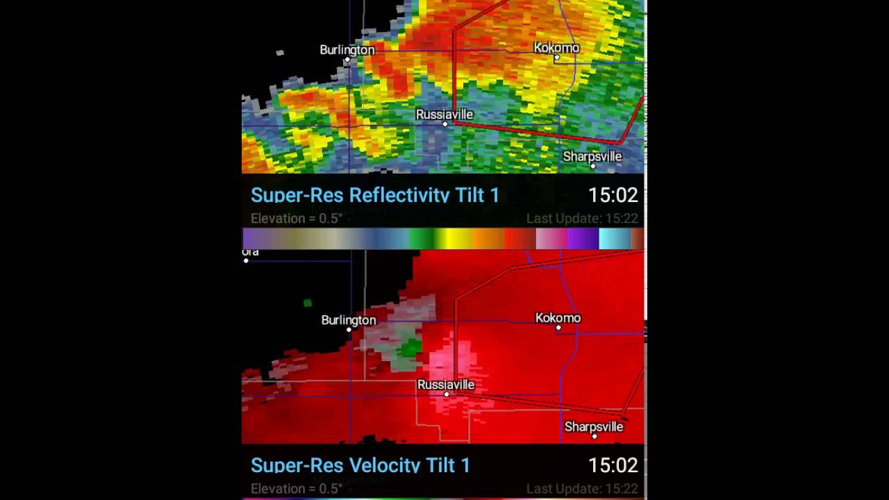 Doppler Radar - Kokomo Tornado - August 24 2016 - YouTube
