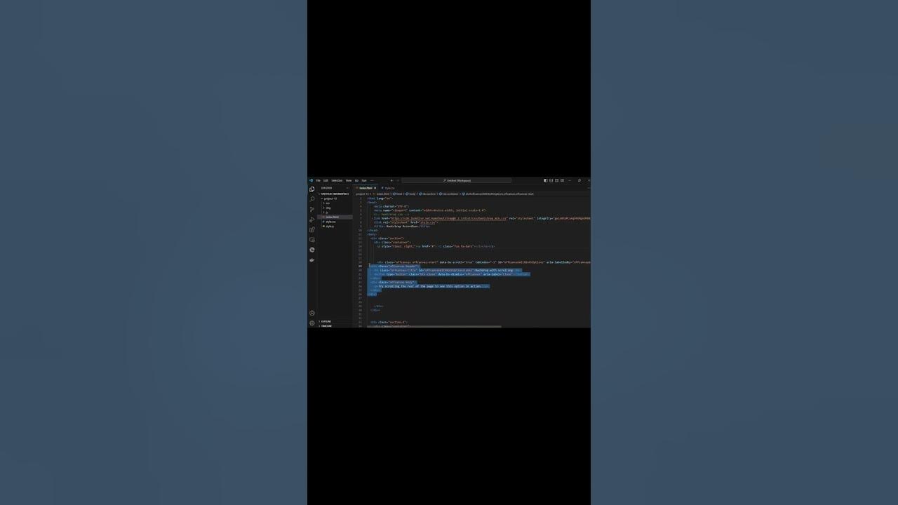 Quick Wins With Bootstrap Offcanvas Webdesign Codingtutorial Bootstrap Youtubeshorts