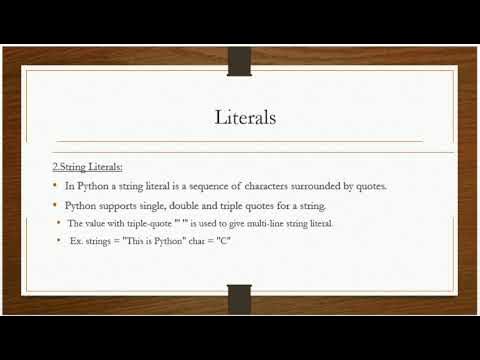 Literals in python/Numeric literal/String literal/Boolean literal ...