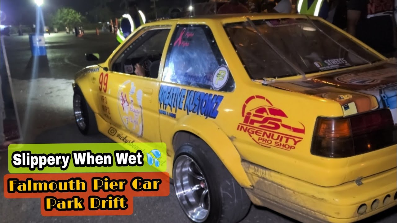 Slippery When Wet Falmouth Pier Car Park Drift Show | Red Bull Drift ...