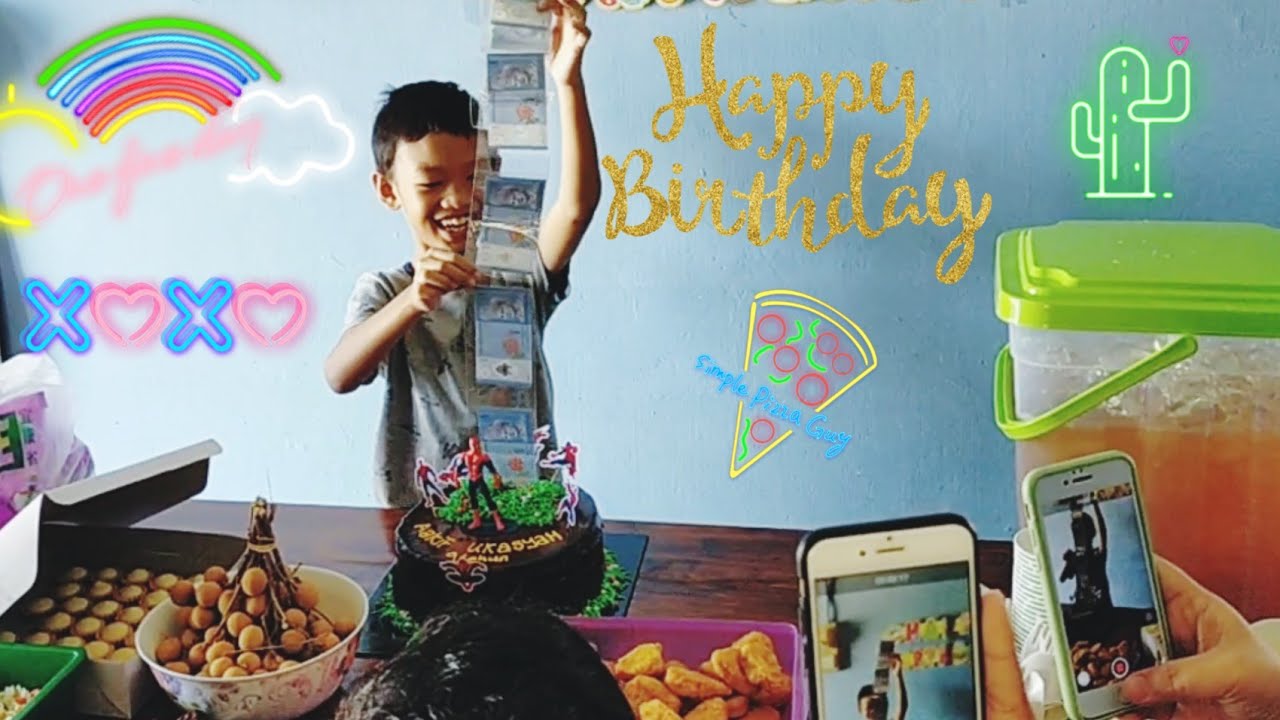 kek tarik duit | pulling money cake | simple birthday celebration - YouTube