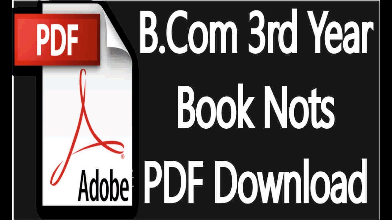 B Com 3rd Year Books Notes PDF in Hindi English Free Download - YouTube