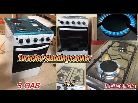 UNBOXING CONNECTING & HOW TO USE EUROCHEF COOKER 3 GAS + 1 ELECTRIC ...