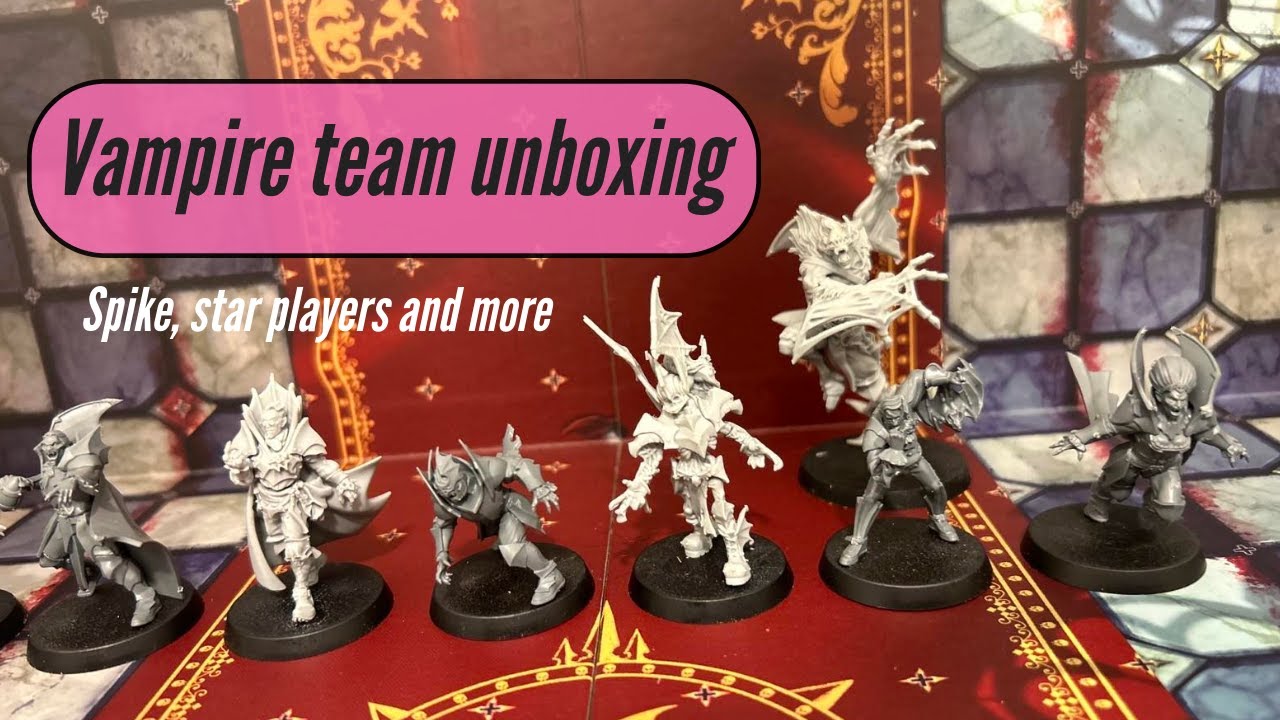 What's in the box? Bloodbowl vampire team, pitch, dice, star players ...