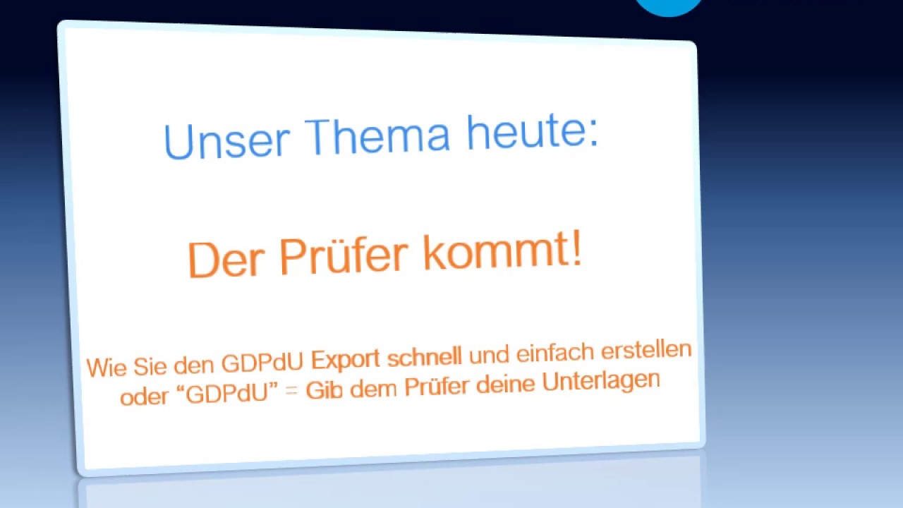 Videotutorial GDPdU-Export mit dem Syksa Rechnungswesen - YouTube