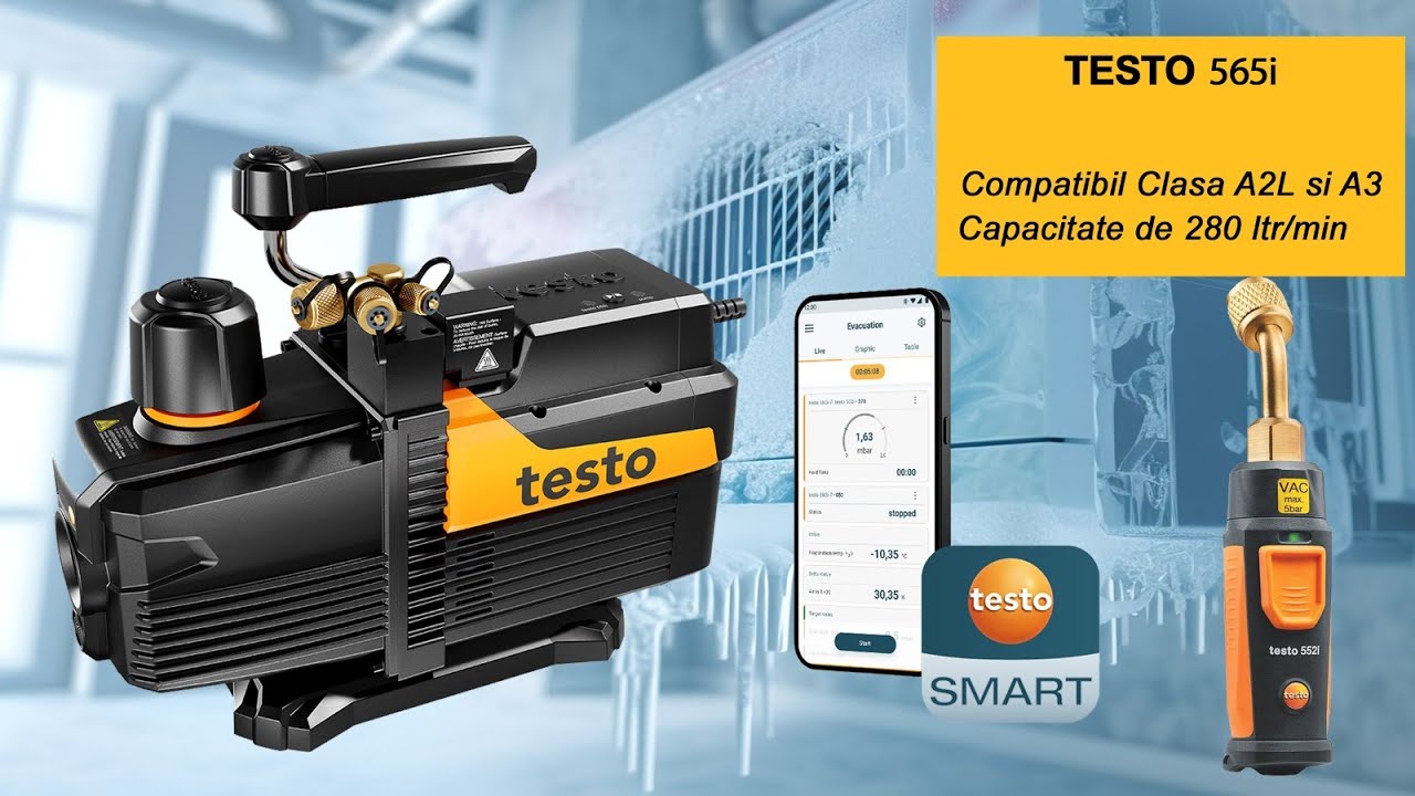 Pompa de vacuum Testo 565i Vacuum pump - YouTube