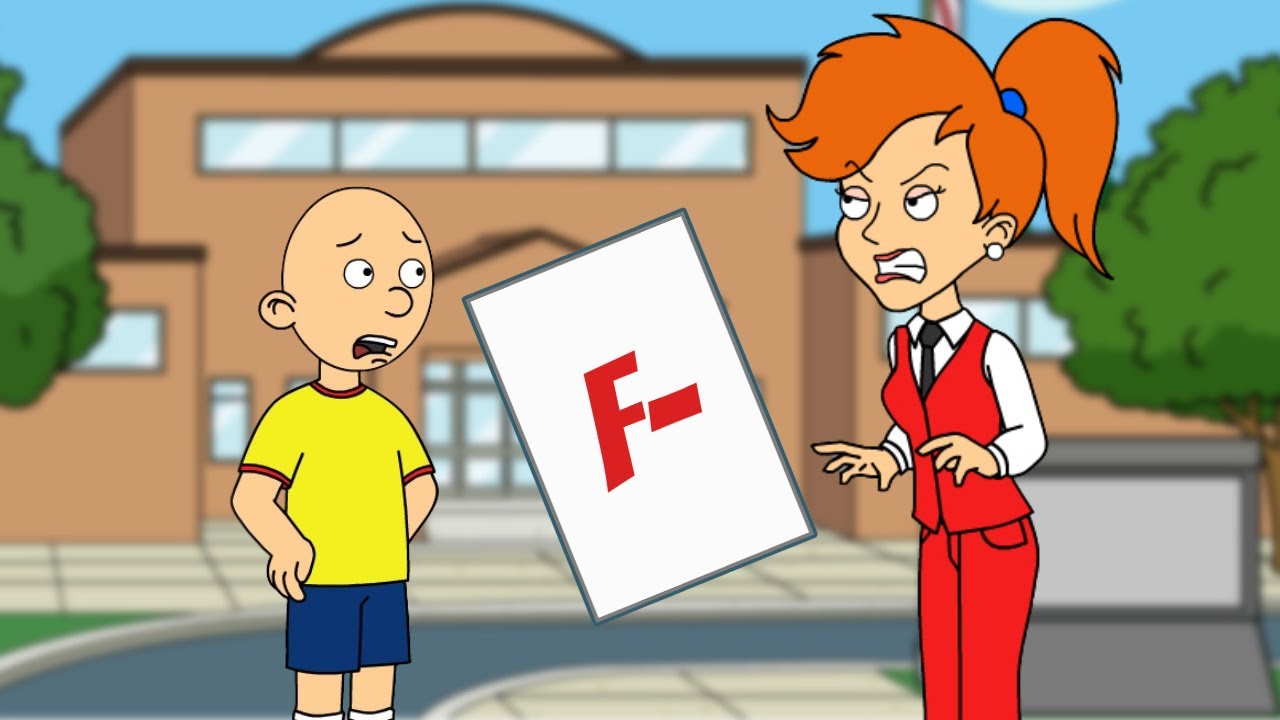Caillou Fails A Math Test/Suspended/Grounded Big Time! - YouTube