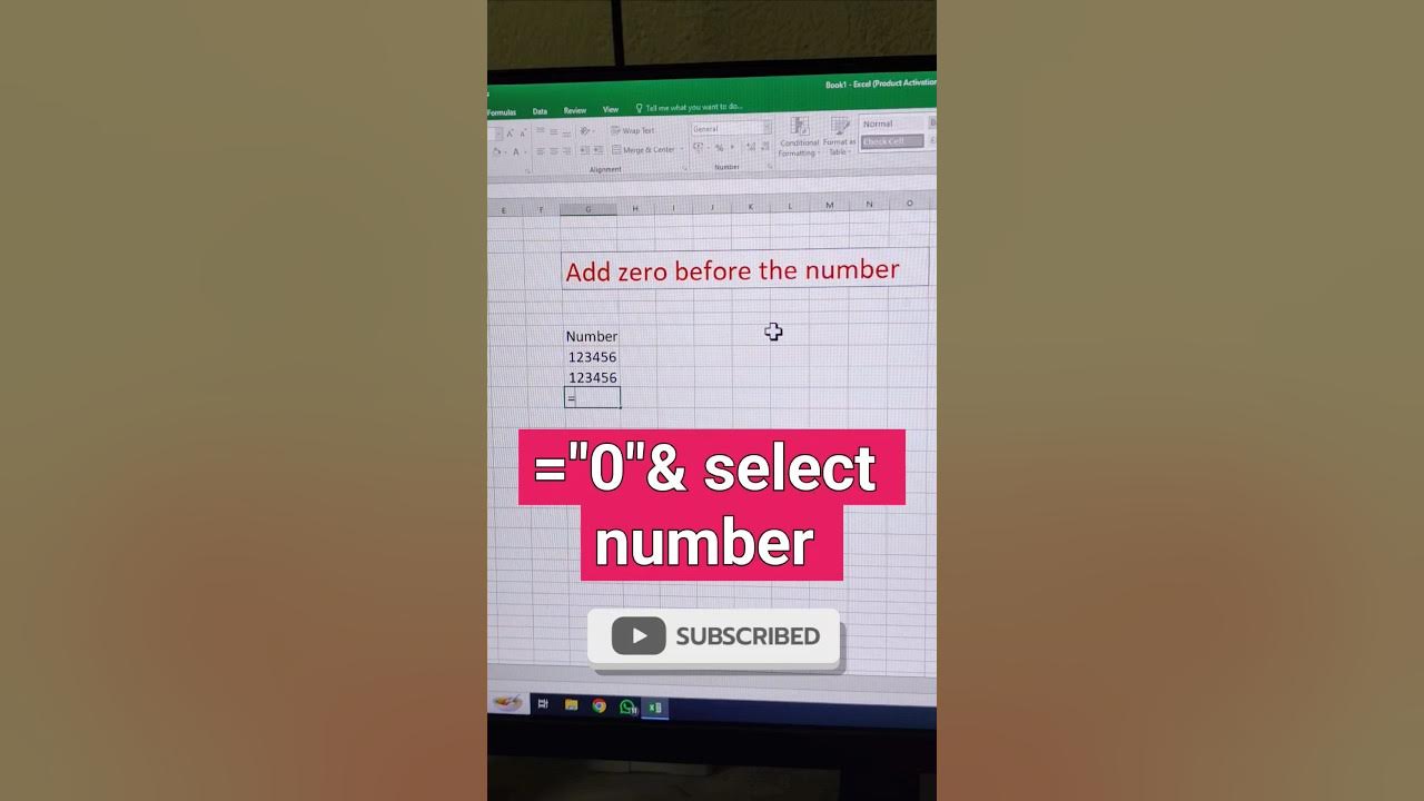 How To Add Zero Before Any Number In Excel Shorts Shortvideo Excel Exceltutorial Youtube 8475