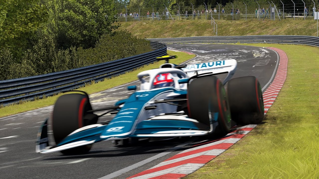 New 2022 F1 Car Alpha Tauri AT03 Around Nurburgring Nordschleife - YouTube