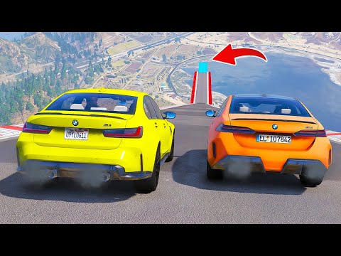 Hızlı BMW Arabalar Uçma Parkurunda Yarışıyorlar - GTA 5
