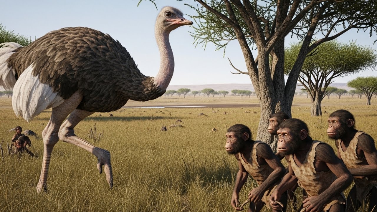 Giant Ostrich vs Early Humans | The 3.2 Million Year Old Encounter ...