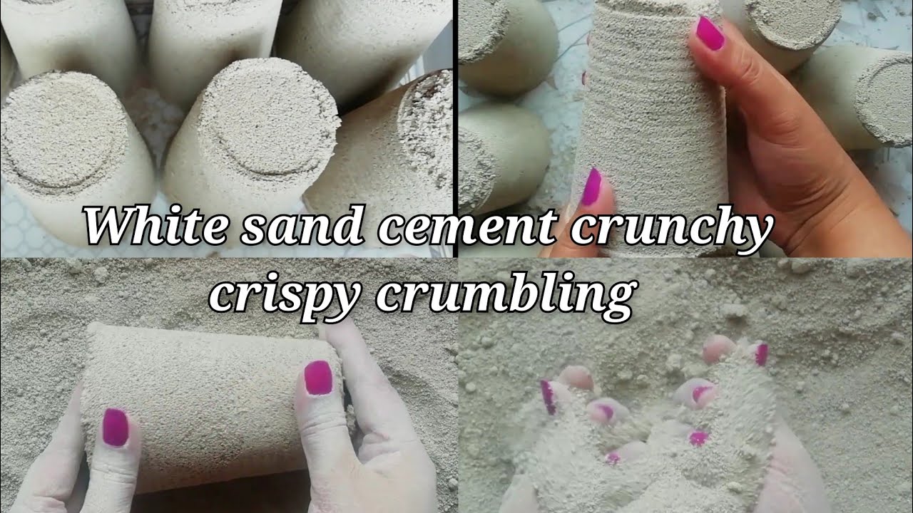 White sand cement crunchy crispy crumbling - YouTube