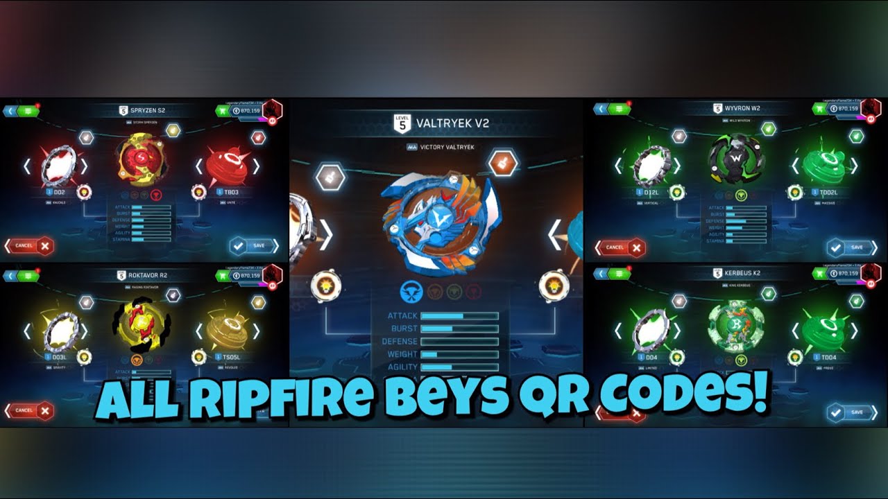 All Ripfire Beys Qr Codes! - YouTube