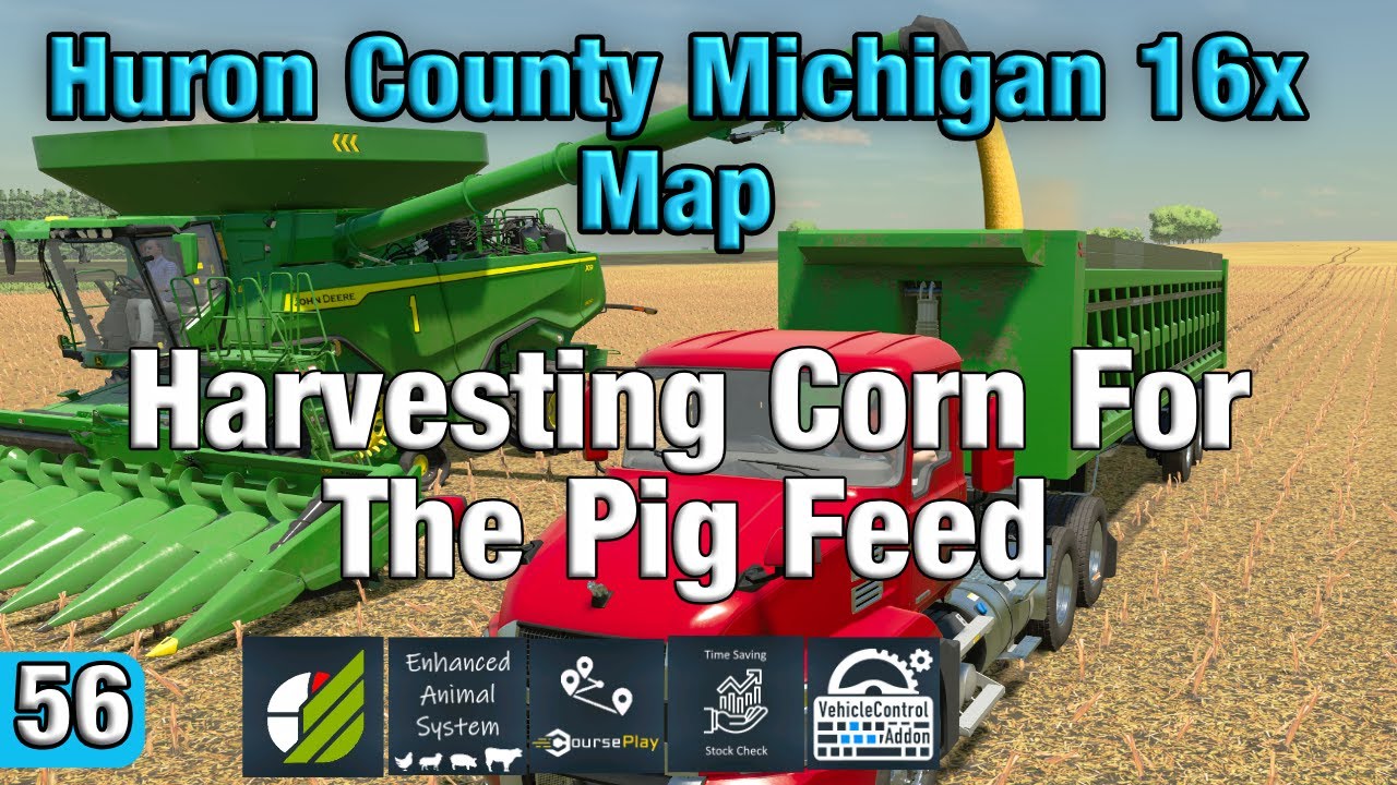Corn Harvest For Pig Feed - Huron County Michigan 16x Map - FS22 ...