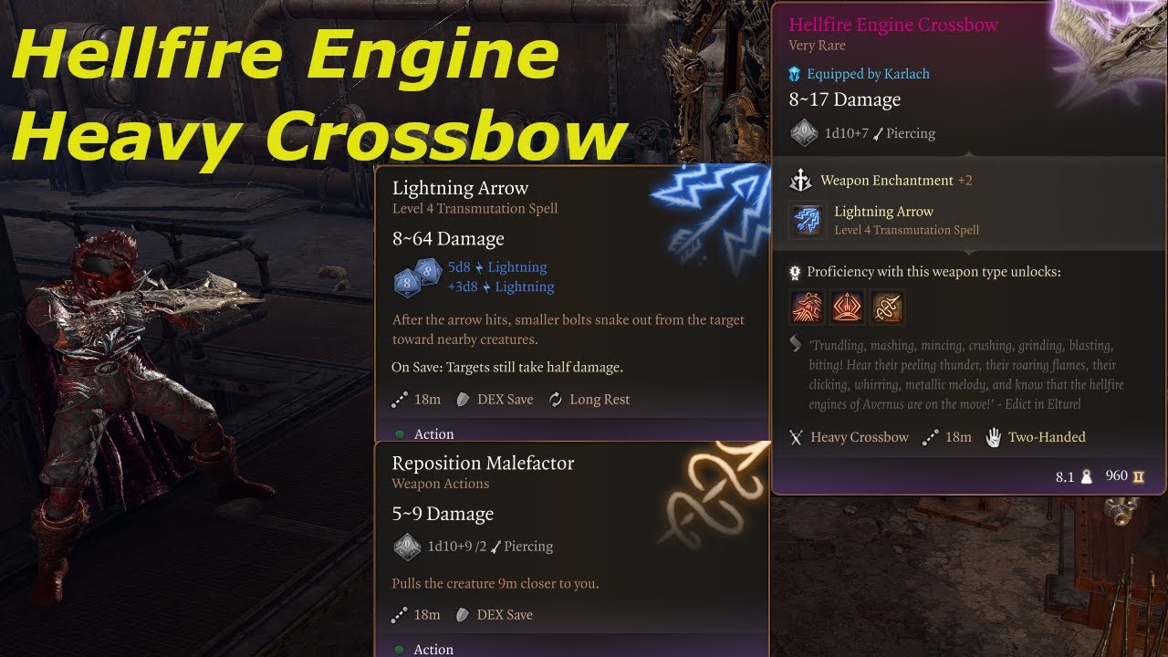 Baldur's Gate 3 | Hellfire Engine Crossbow | Best Heavy Crossbow A3 ...