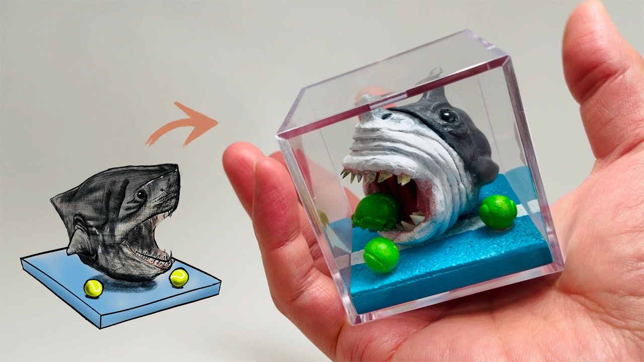 How To Make The Capsule Toy of Shark Ball on the Tennis Court - YouTube