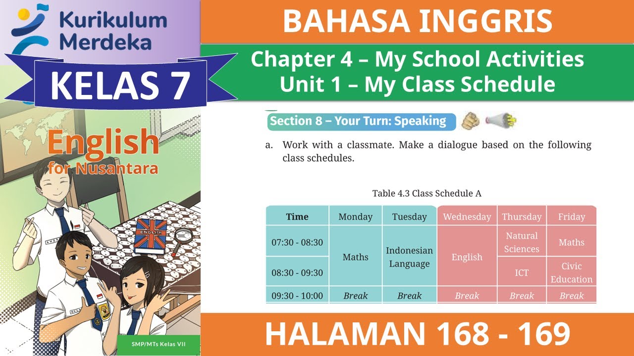 Kurikulum Merdeka Kelas 7 B Inggris Chapter 4 | Unit 1 - Section | Hal 168 - 169 - YouTube