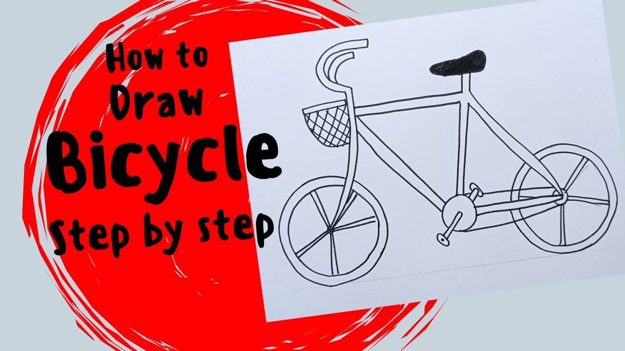 How to draw bicycle step by step - YouTube