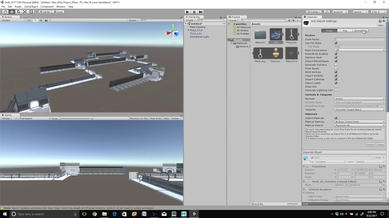 Unity Maze Project: Part8: Maya to Unity - YouTube