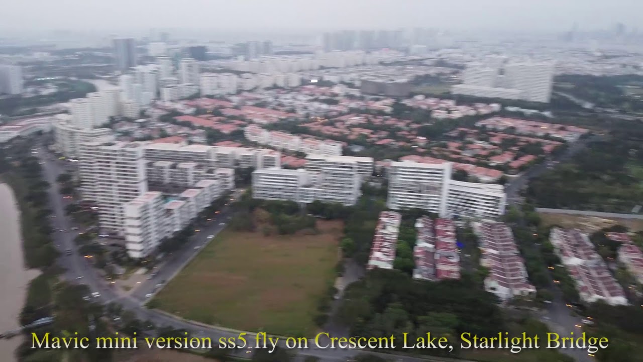 Mavic mini fly on Crescent Lake, Starlight Bridge Vietnam- Saigon- Phu ...