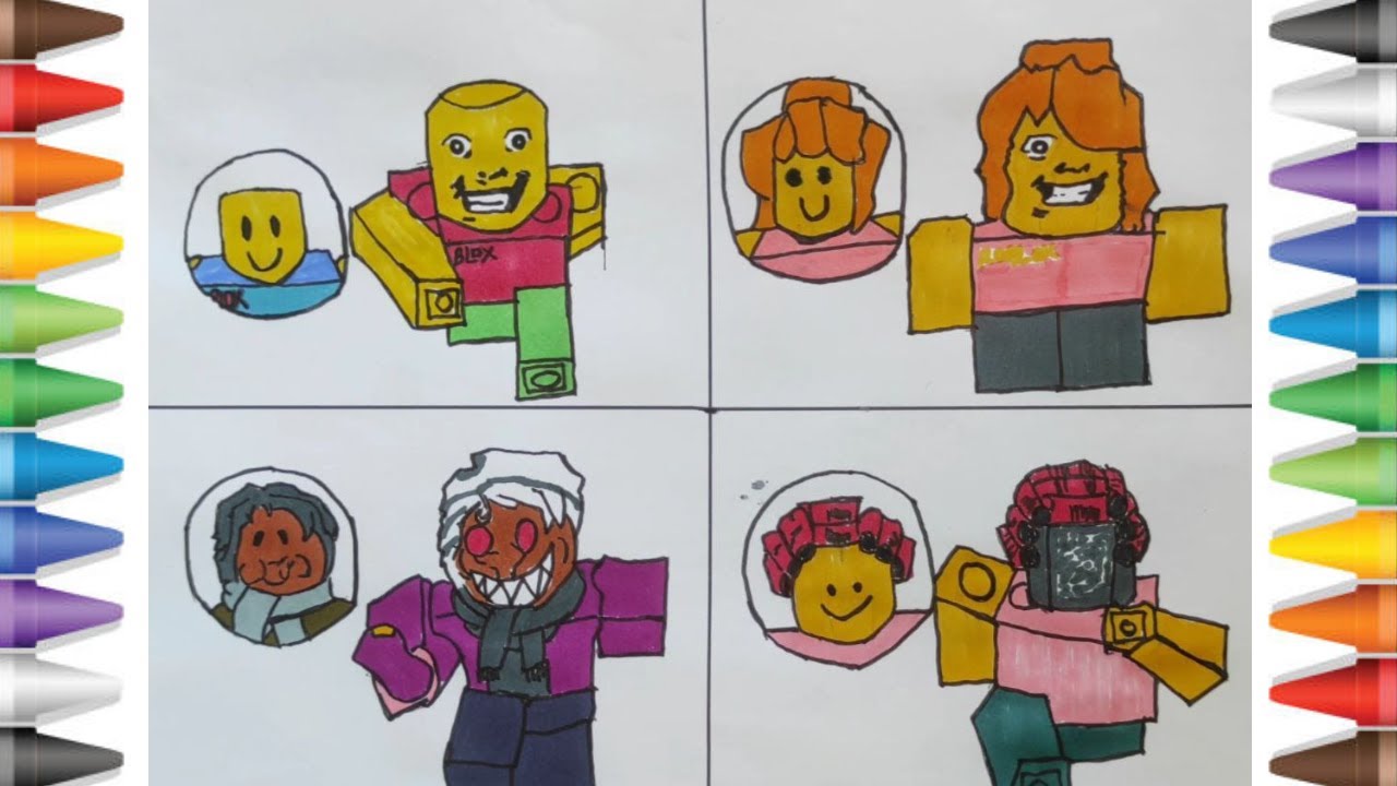 Draw and Coloring Weird Strict Dad, Mom, Grandma, Librarian ROBLOX ...