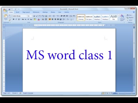 Microsoft Office Word Class 1 tutorial(Hindi/English) - YouTube