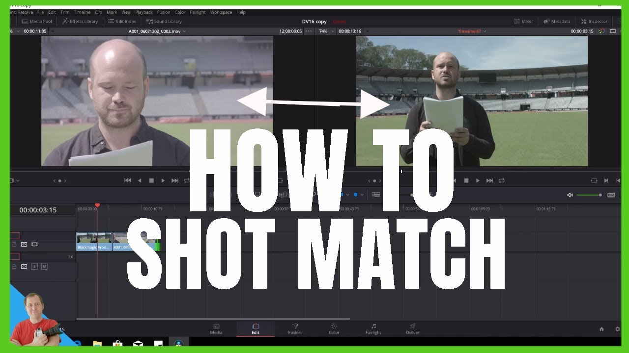 Davinci Resolve 15 Tutorials episode 23 "SHOT MATCH" - YouTube