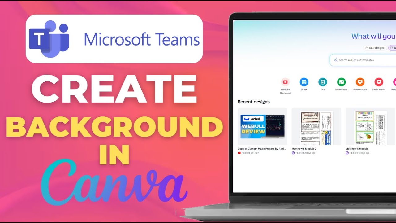 How to Create a Microsoft Teams Background in Canva with Logo - YouTube