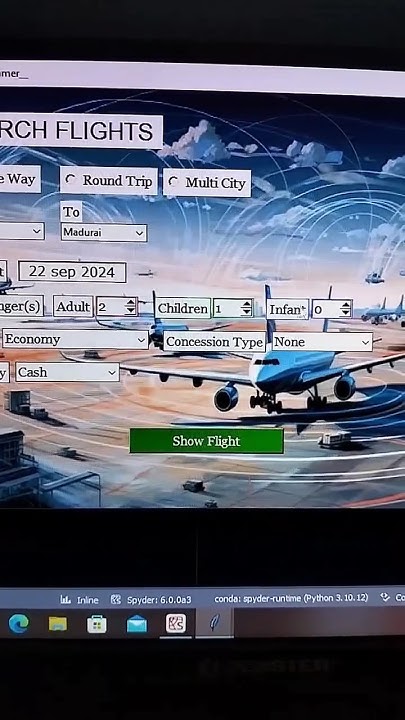 Flight Booking Application using Python @Pawansrikanth_2005 #pawansrikanth #python #programming ...