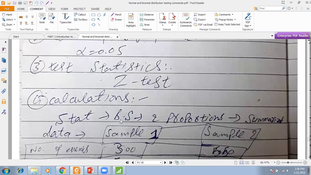 Minitab //Tests based on Normal distributions // Single proportion and ...
