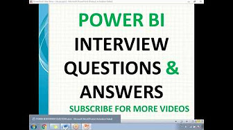 POWER BI Interview Questions - YouTube