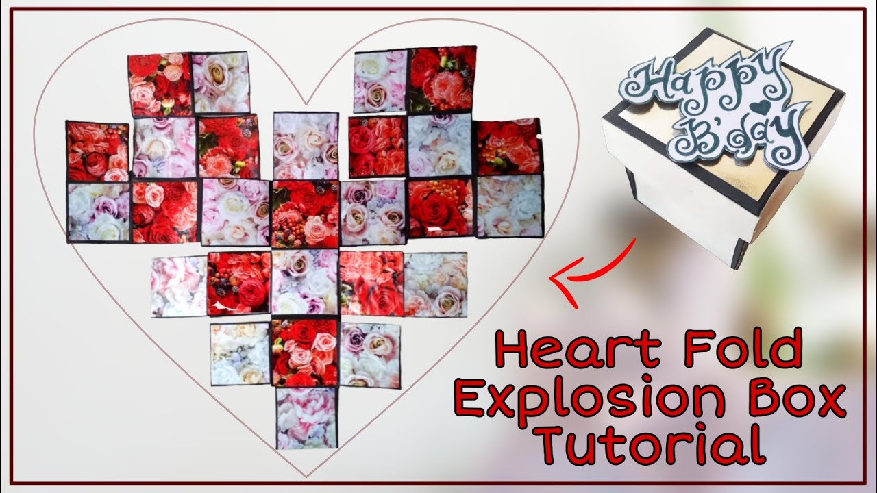 Heart Fold Card || DIY Heart Fold Explosion Box || Handmade Greeting ...