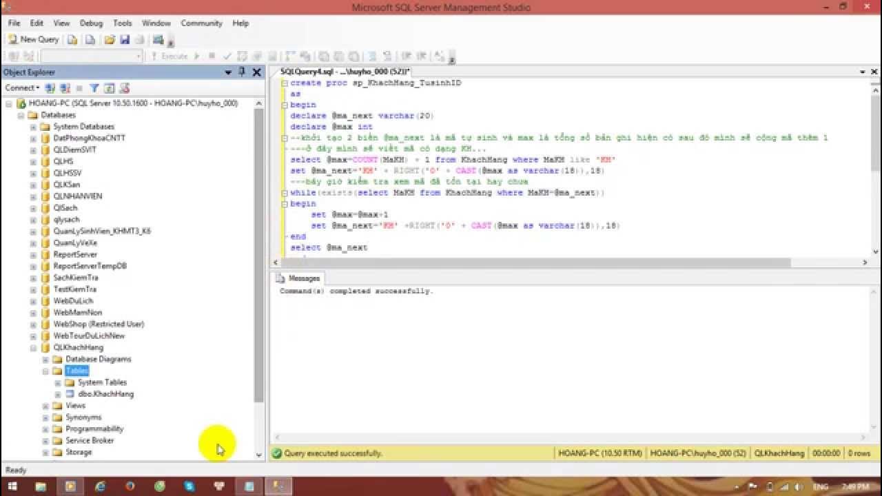 Hướng dẫn tạo mã tự động trong SQL Server(Mã tự sinh) - YouTube