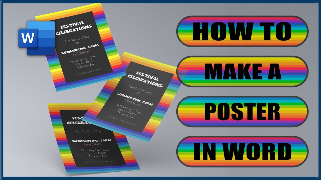 How to make a POSTER in Word | RAINBOW POSTER - YouTube