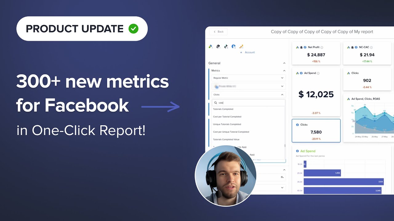 One-Click Report update: 300+ new metrics for Facebook - YouTube