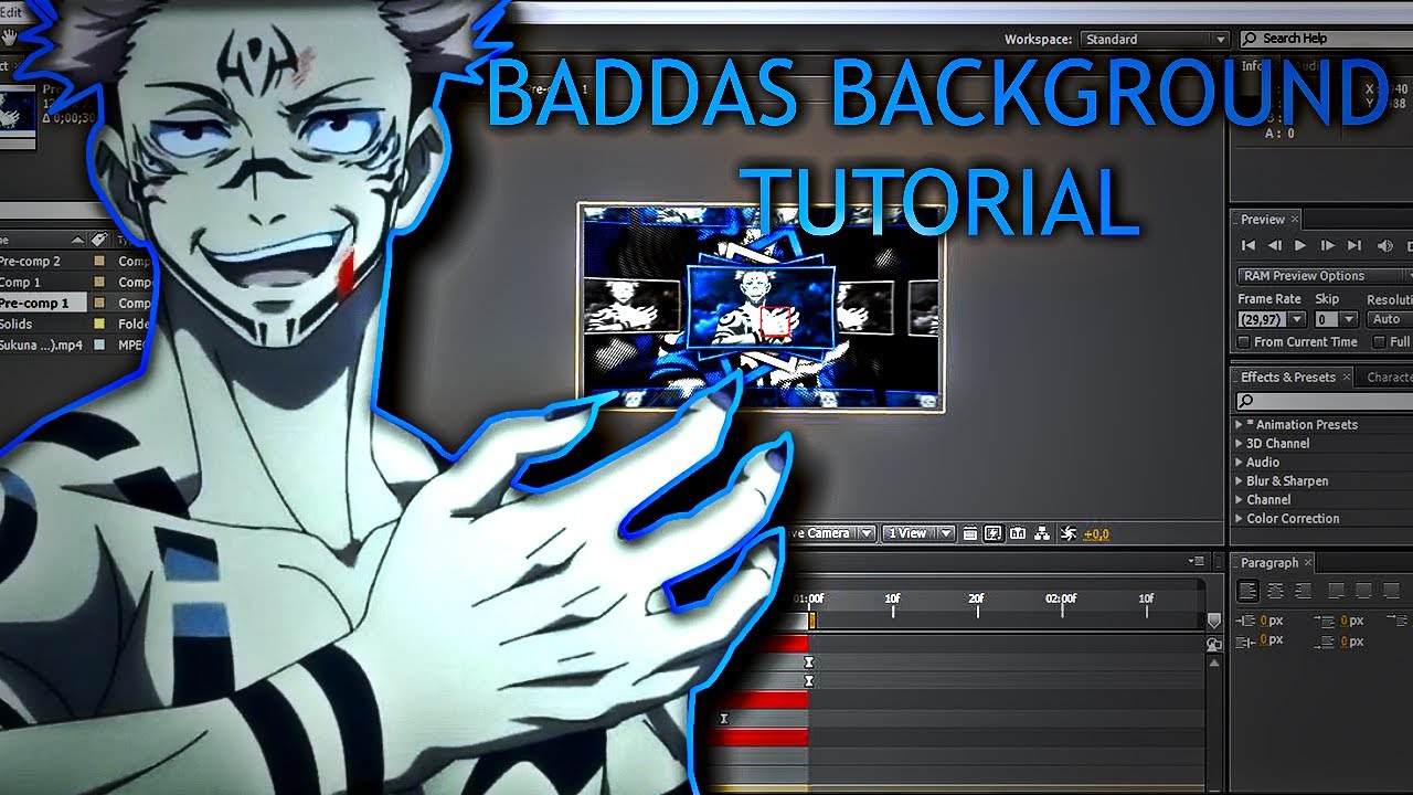 Baddas Background AMV Tutorial - After Effect - YouTube