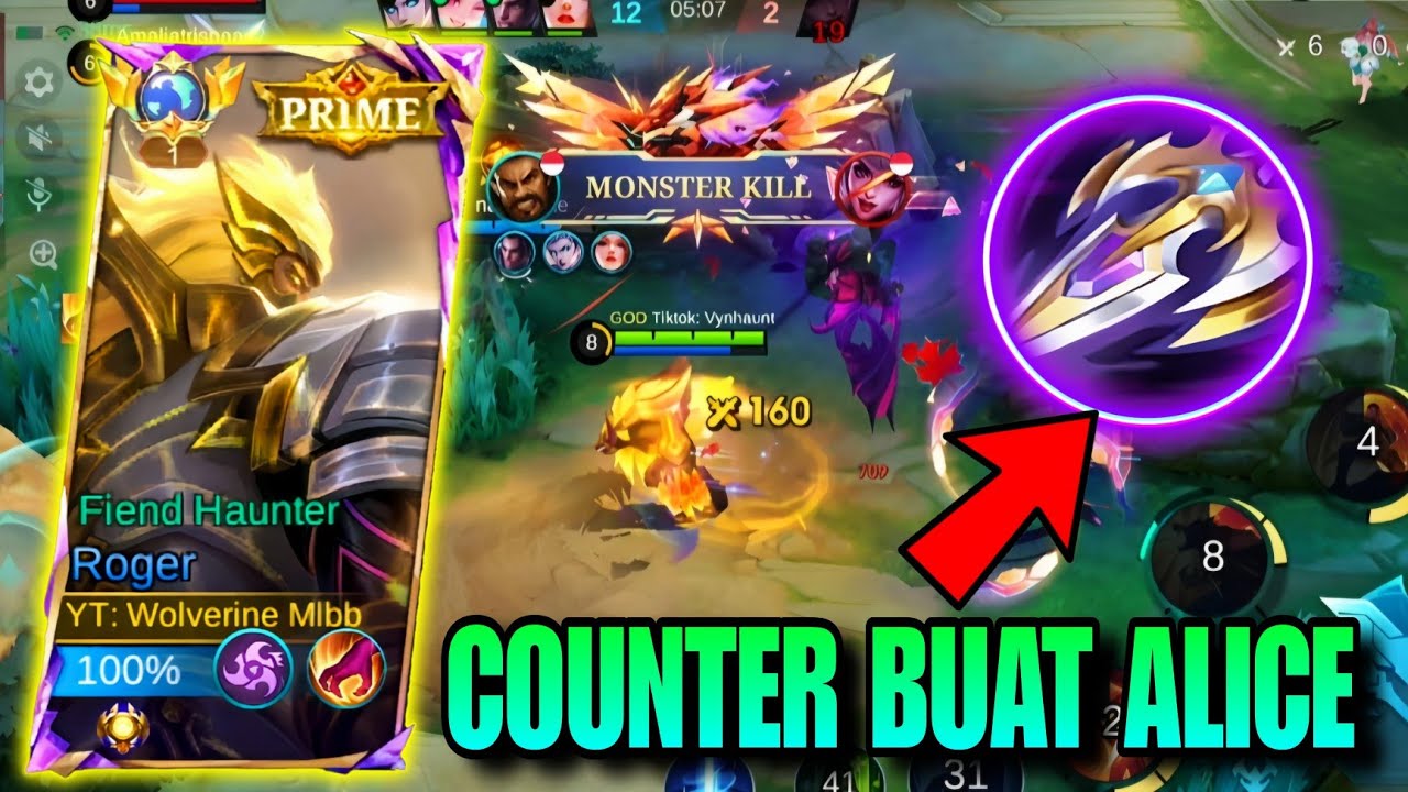 ROGER VS TOP GLOBAL ALICE | ITEM COUNTER BUAT ALICE | BUILD ROGER ...