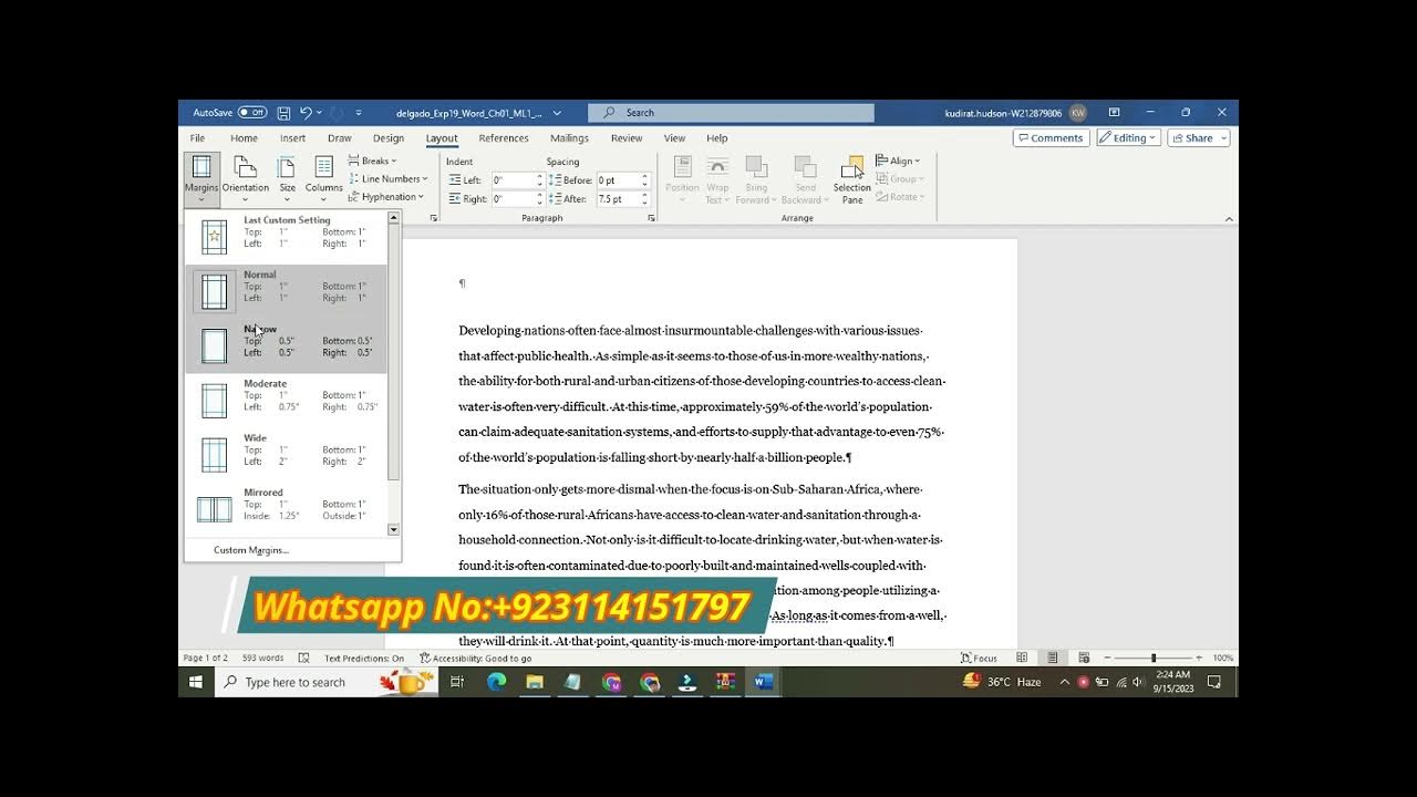 Exp19_Word_Ch01_ML1 - Water 1.2 | Exp19 Word Ch01 ML1 Water.docx - YouTube