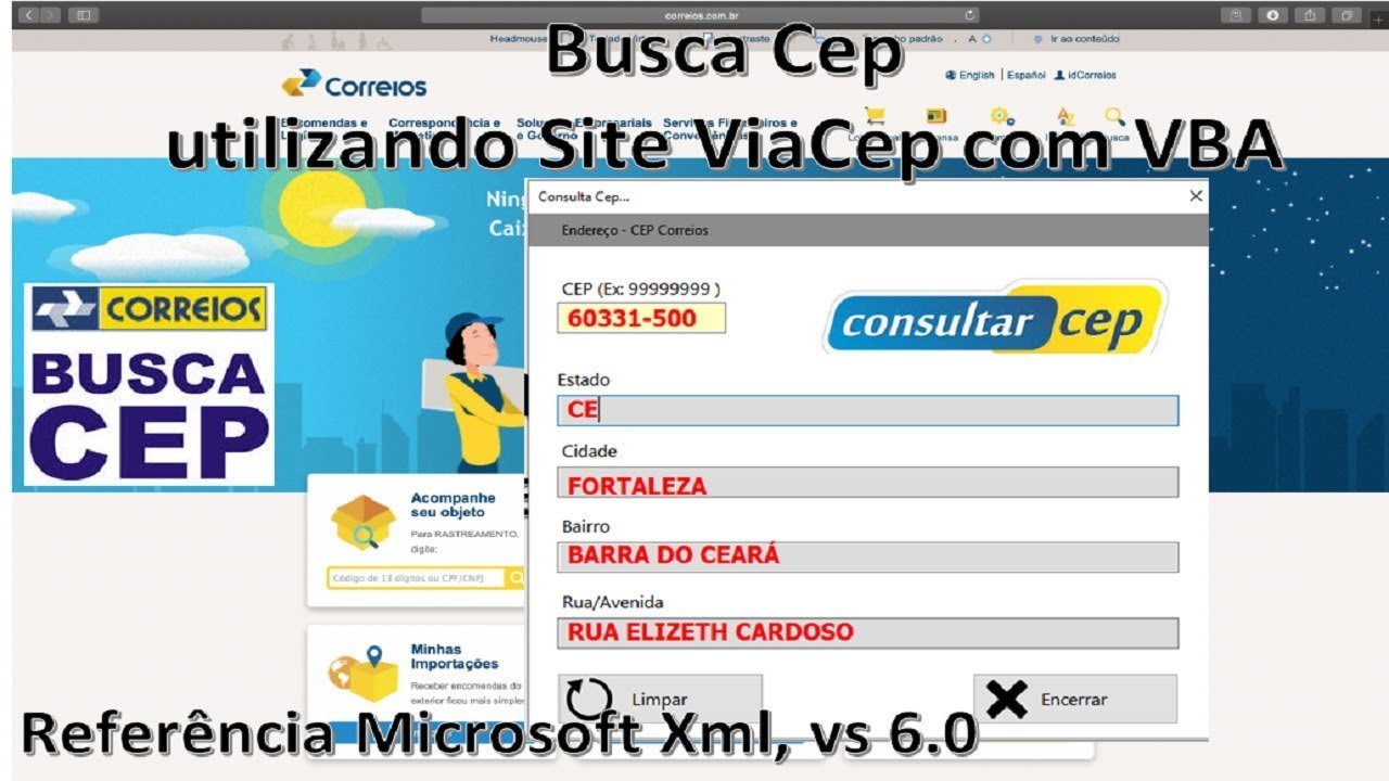 FORMULÁRIO VBA FAZ BUSCA DE CEP NO SITE DOS CORREIOS E AUTO PREENCHE OS ...