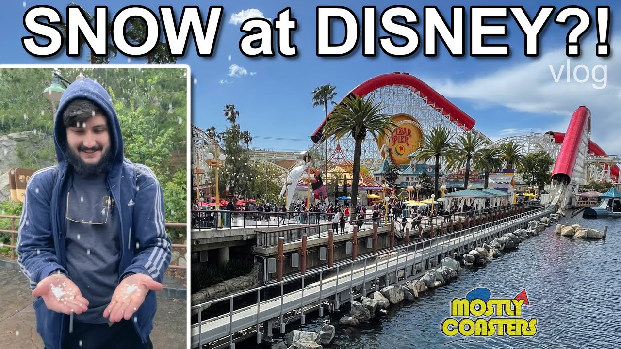 Wacky Weather and SNOW at Disney California Adventure Park! - DCA Vlog ...