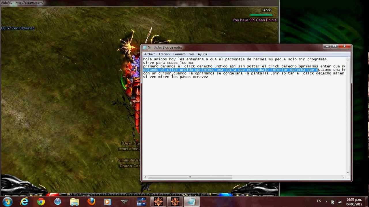 Hack Heroes Mu 2012 Junio Auto Atack O Pegar Solo Sirve Para Todos Los Mu Sin Programas ...