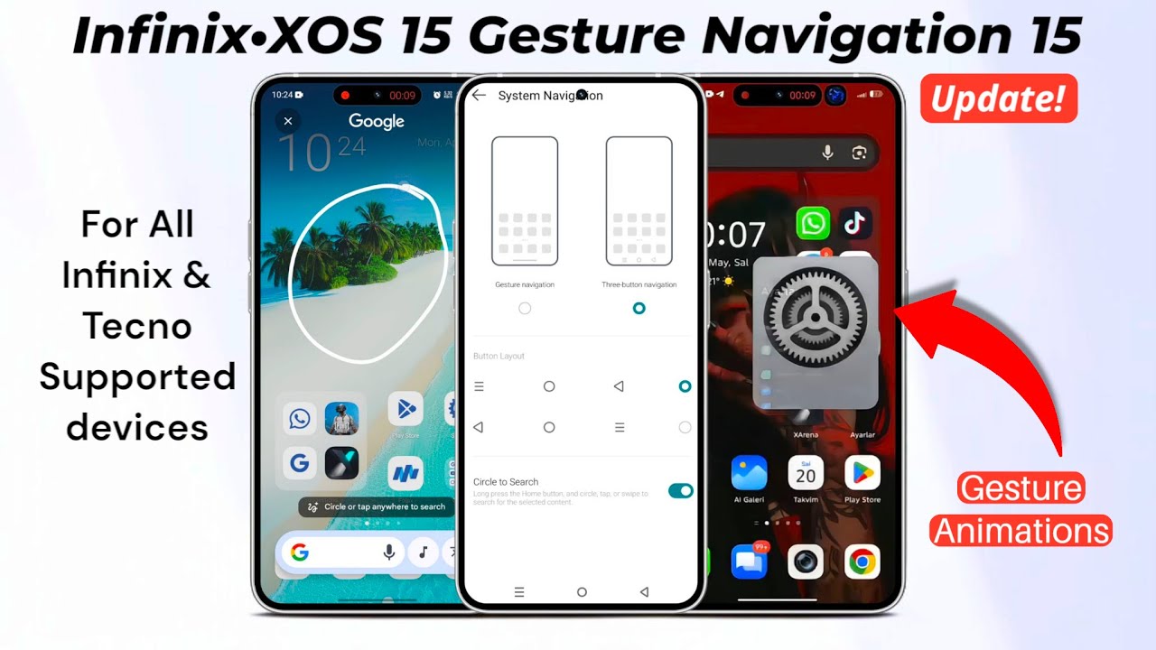Infinix XOS 15 and HiOS 15 Gesture Navigation Bar 15 Update for All Infinix and Tecno - YouTube