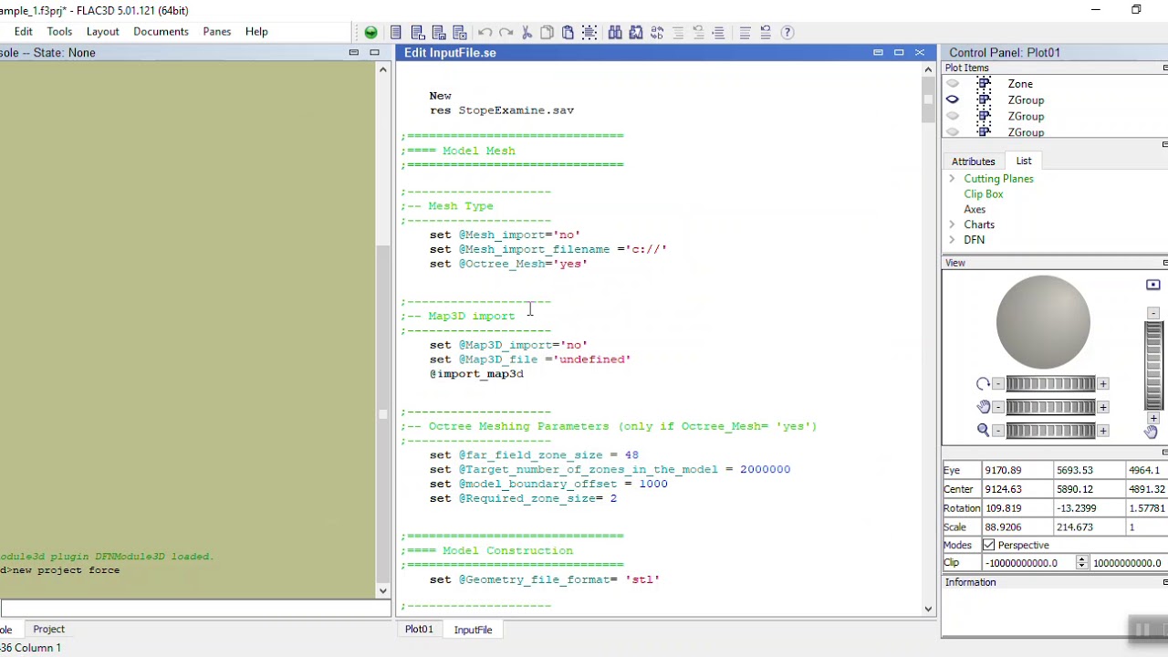 FLAC3D Running the InputFile - YouTube