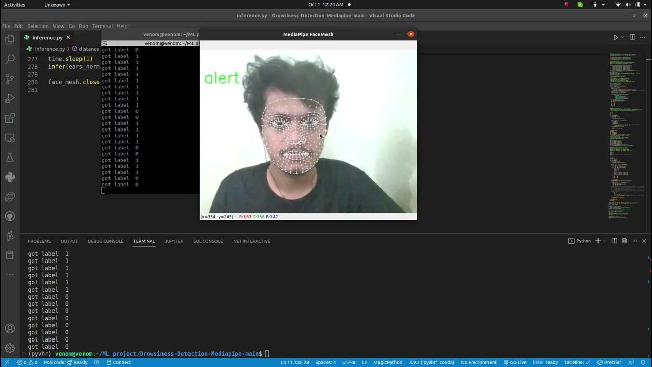 Drowsiness detector using MediaPipe + LSTM - YouTube