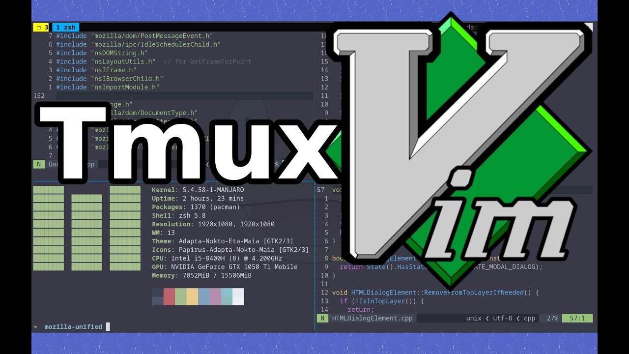 Tmux + Vim 工作流! 同时操作多个项目, 追求极致的丝滑流畅! - YouTube
