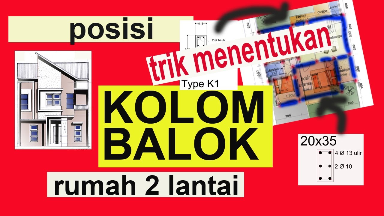 Penting ! Denah struktur ukuran kolom pipih balok gantung rumah 2 ...